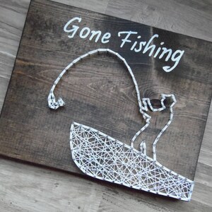 Buy Fishing String Art, Gone Fishing String Art, String Art Fishing ...