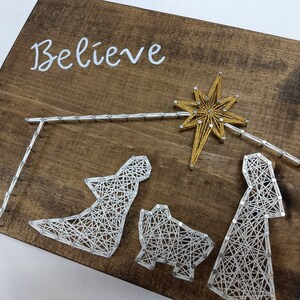Believe String Art, Christmas String Art, Baby Jesus String Art ...