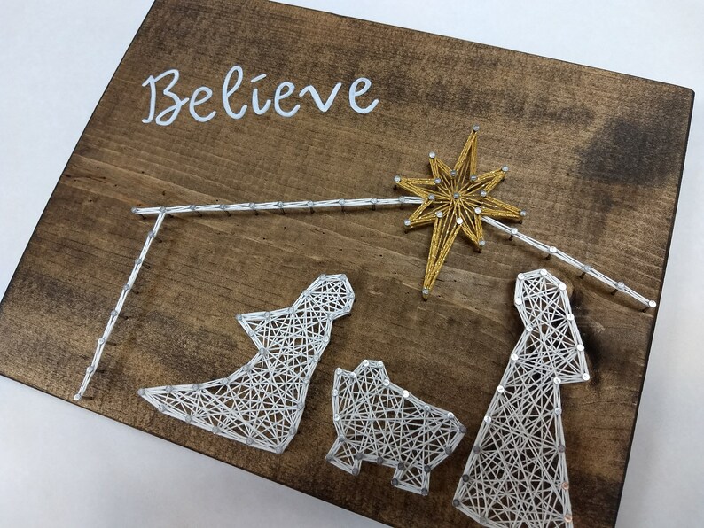 Believe string art Christmas string art baby Jesus string | Etsy