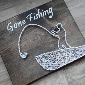Buy Fishing String Art, Gone Fishing String Art, String Art Fishing ...