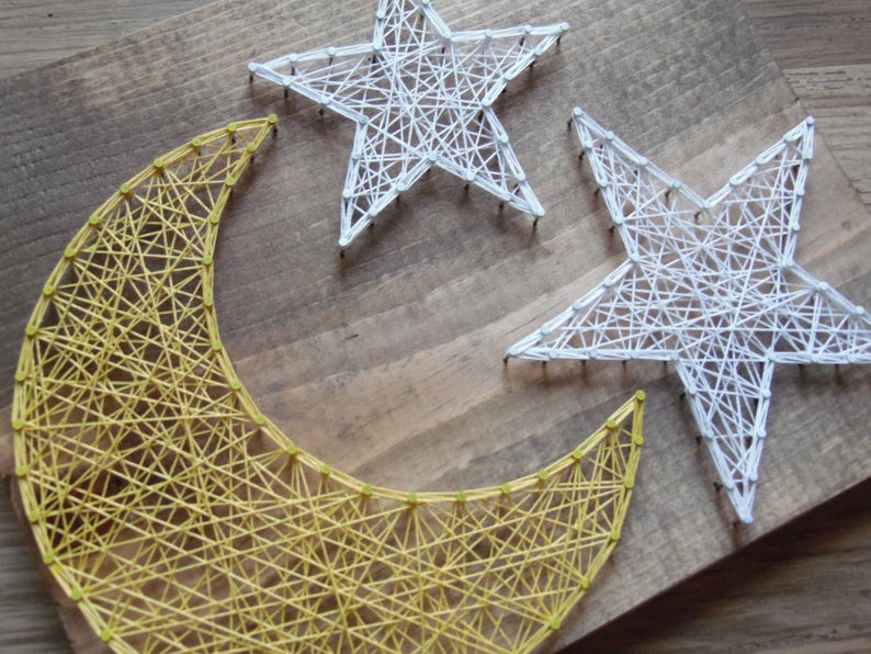 Moon String Art Star and Moon String Art Nursery String Art - Etsy New ...