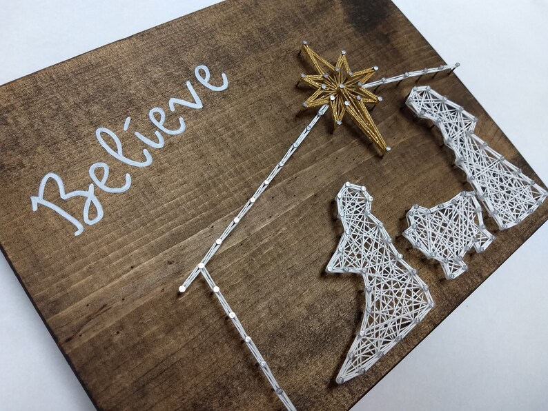 Believe string art Christmas string art baby Jesus string | Etsy