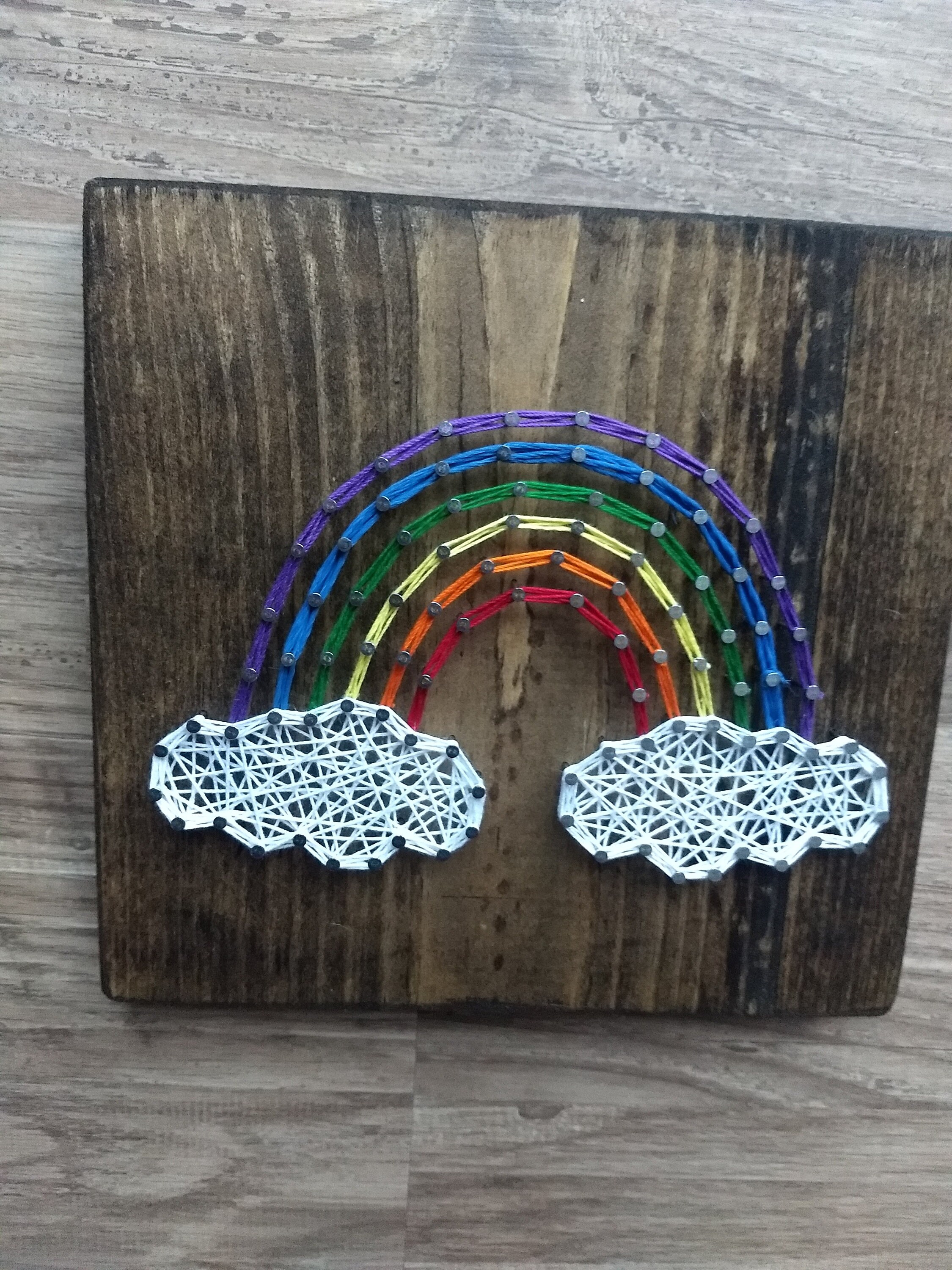 Rainbow String Art String Art Kit Diy Rainbow String Art | Etsy