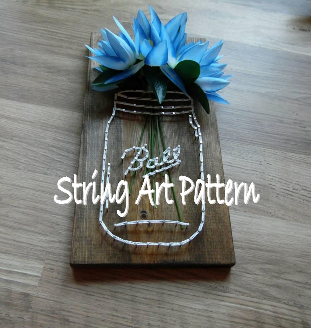 Ball Mason Jar String Art Pattern, Mason Jar String Art Pattern, Ball Jar Pattern, String Art ...