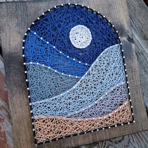 Nature String Art, Landscape Decor, Nature Decor, String Art, Mountain ...