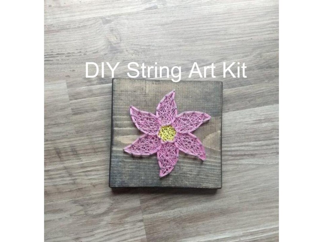 DIY string art kit, Kids string art kit, mini string art kit, flower ...