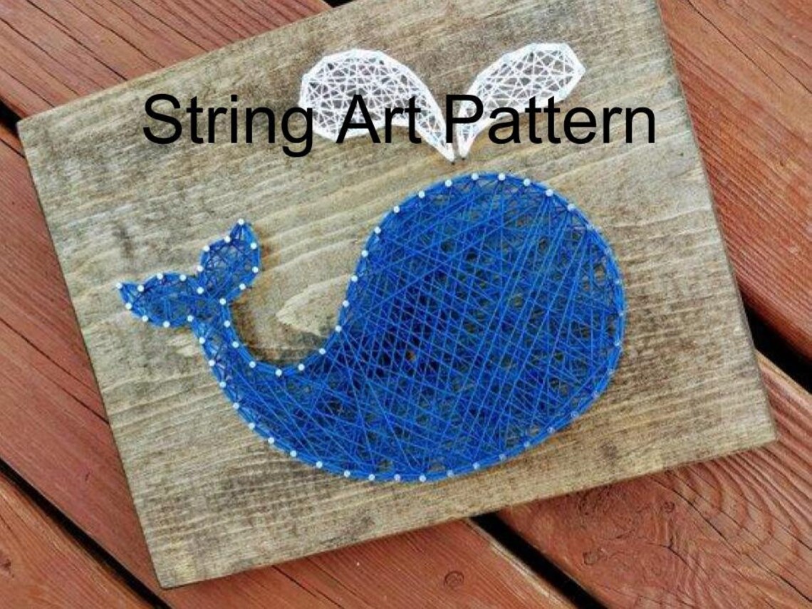 Whale string art whale string art pattern nautical string | Etsy