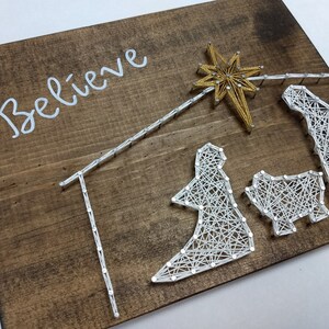 Believe String Art, Christmas String Art, Baby Jesus String Art ...