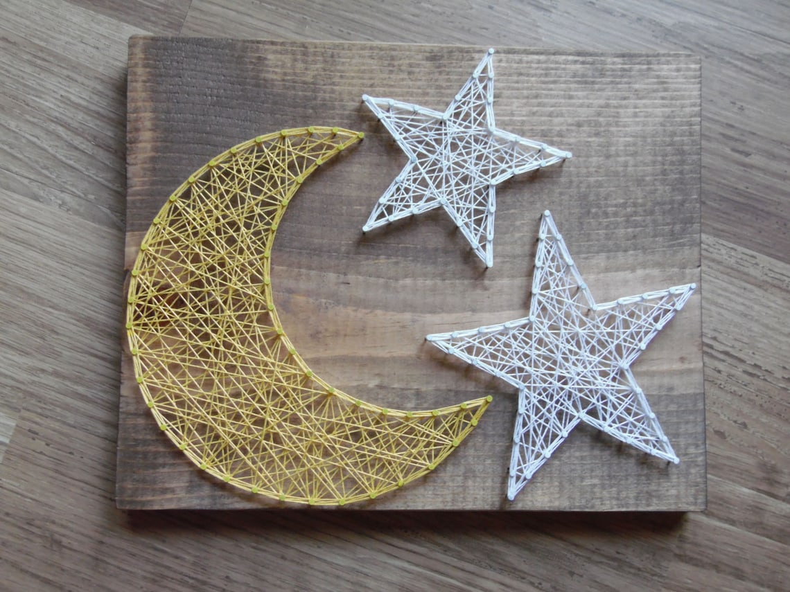 Moon String Art Star and Moon String Art Nursery String Art | Etsy