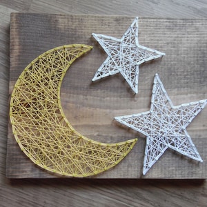 Moon String Art, Star and Moon String Art, Nursery String Art, Star ...
