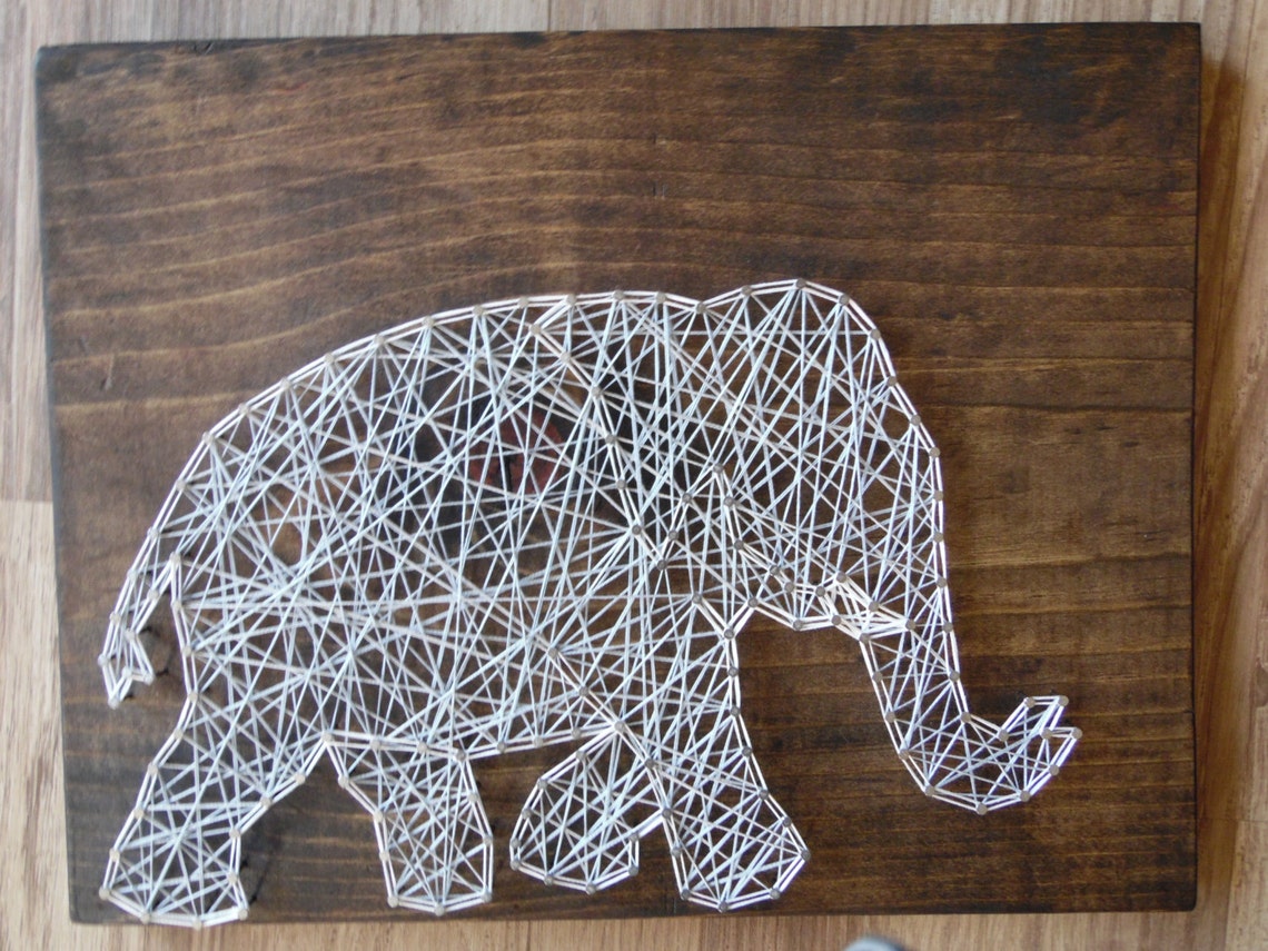 Elephant String Art Elephant Art Elephant Decor Nursery - Etsy