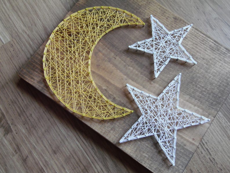 Moon String Art Star and Moon String Art Nursery String Art - Etsy New ...