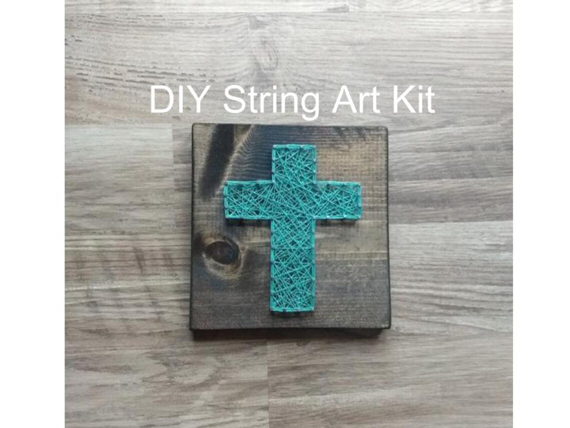 Cross String Art String Art Kit Mini Diy Kit Diy String - Etsy