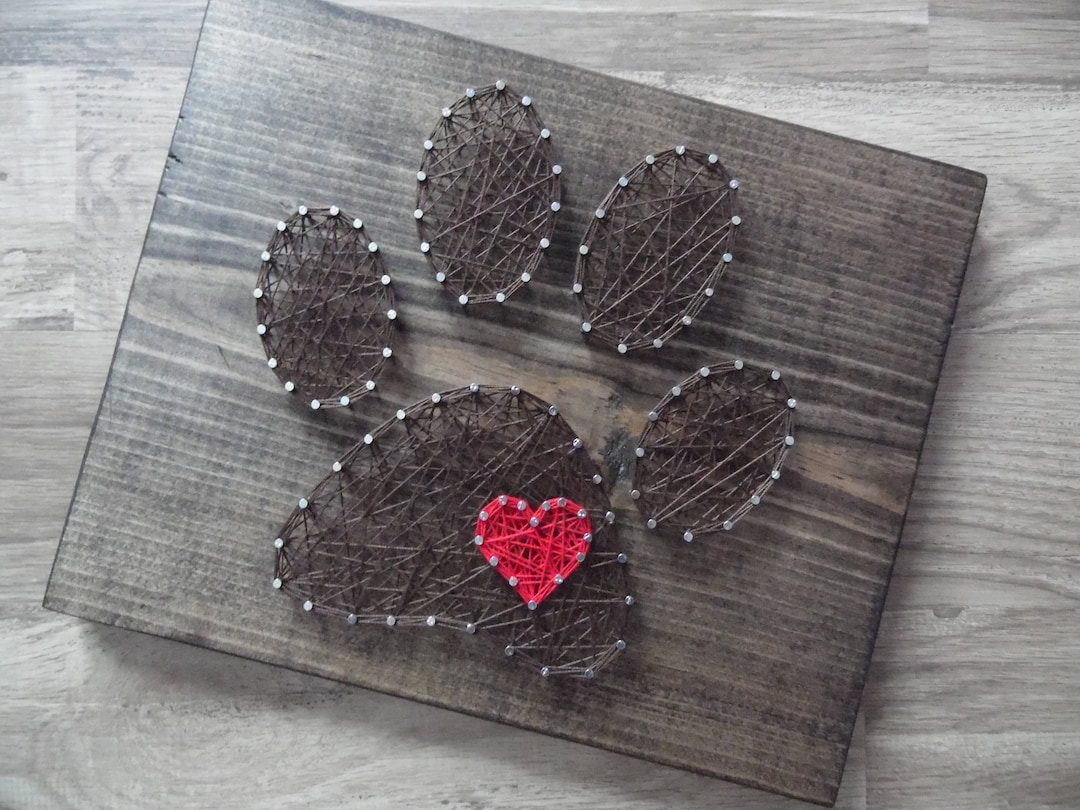 Paw Print String Art, String Art Paw Print, Animal String Art, Paw ...