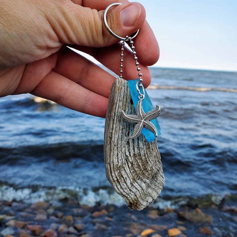 Sea Glass Keychain - Etsy