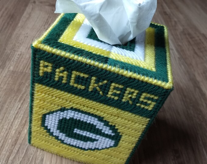 Packer Tissue Box Cover, Football Tissue Box Cover, Green Bay Packers ...