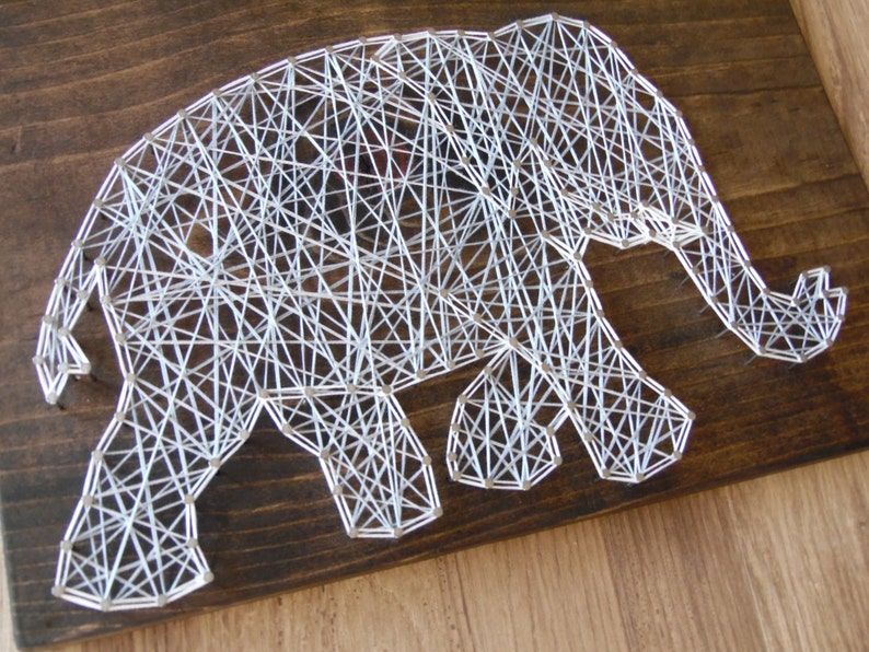 Elephant String Art Elephant Art Elephant Decor Nursery - Etsy