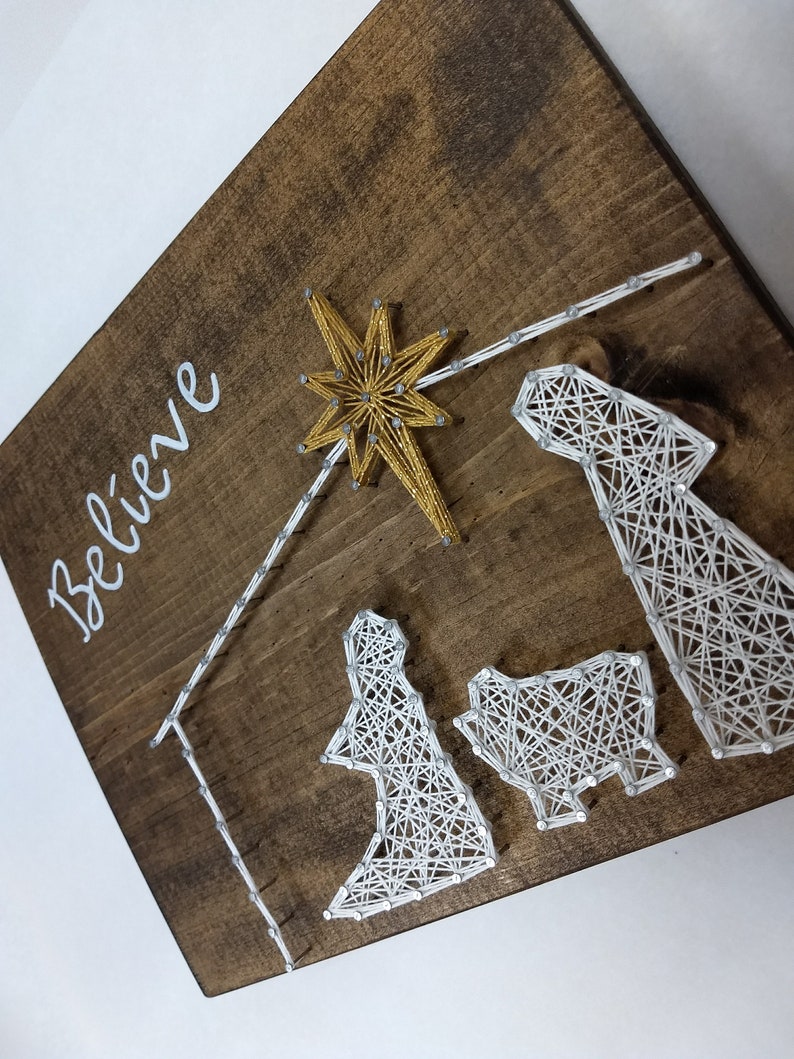Believe string art Christmas string art baby Jesus string | Etsy