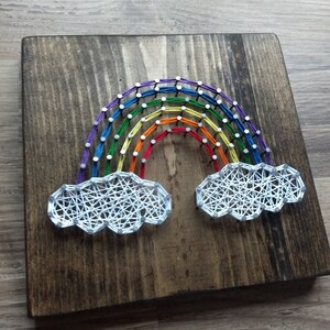 Rainbow String Art, String Art Kit, Diy Rainbow String Art, Diy String ...