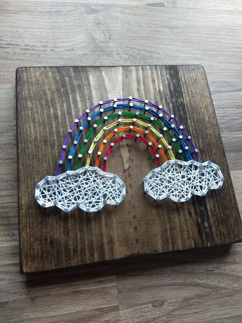 Rainbow String Art String Art Kit Diy Rainbow String Art | Etsy