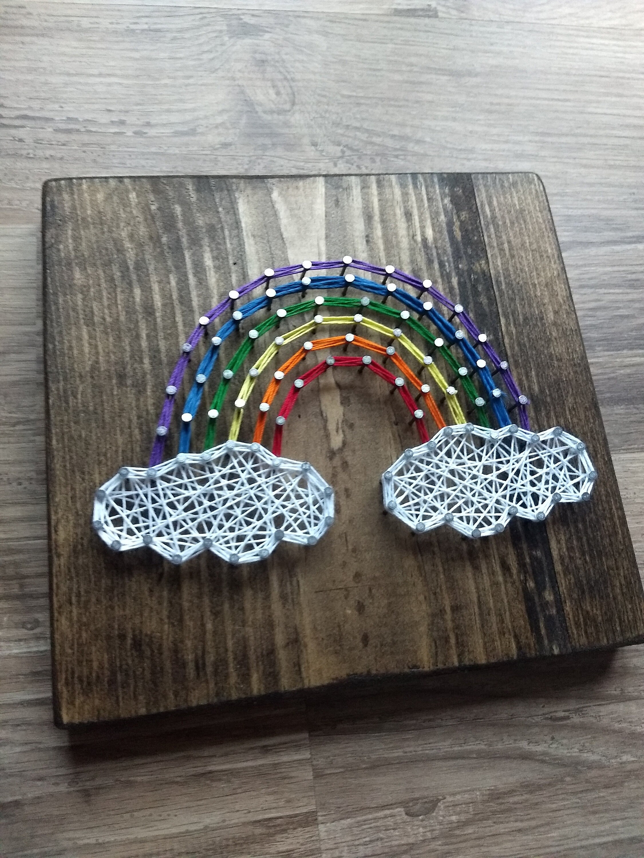 Rainbow String Art String Art Kit Diy Rainbow String Art | Etsy