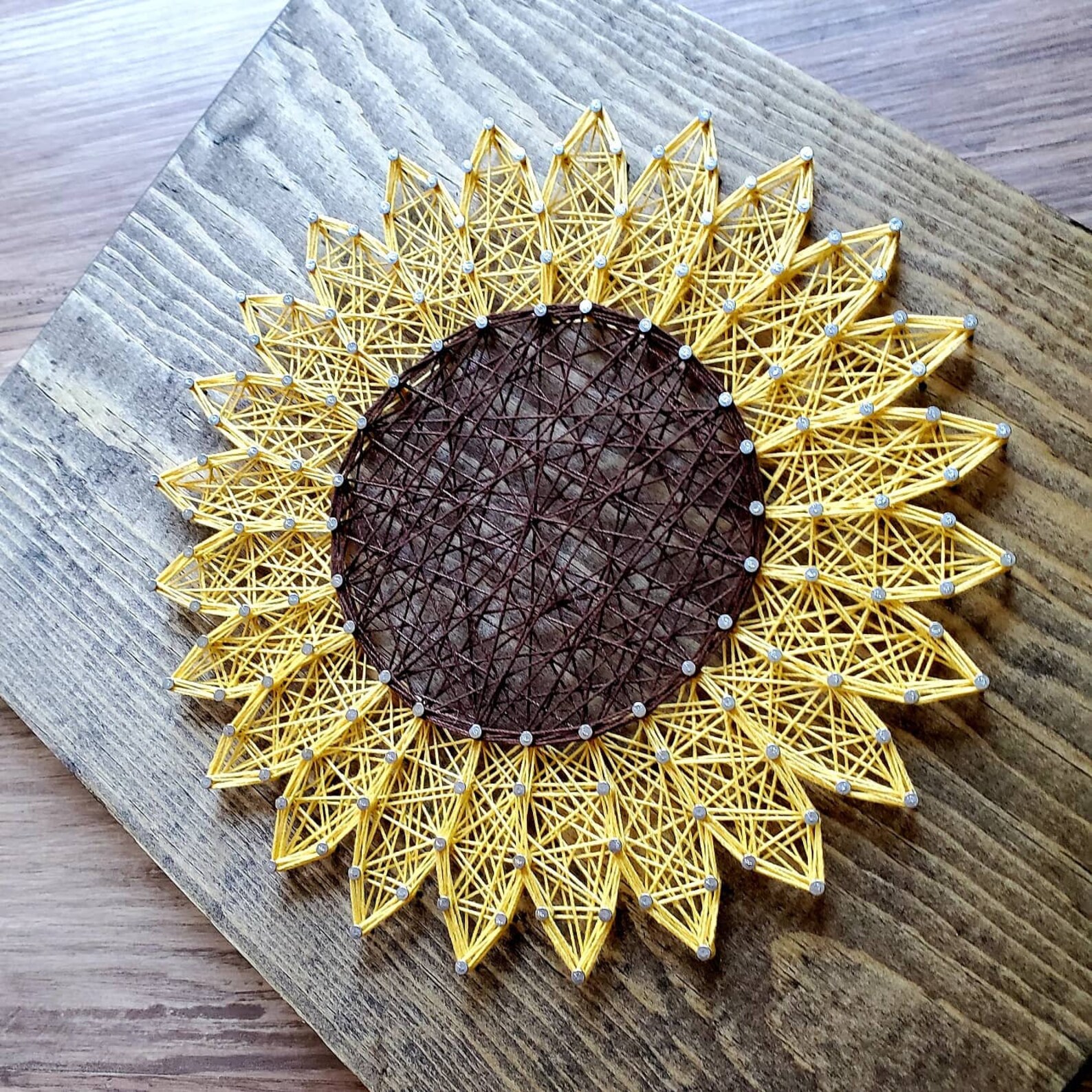Sunflower string art flower string art fall flower string | Etsy