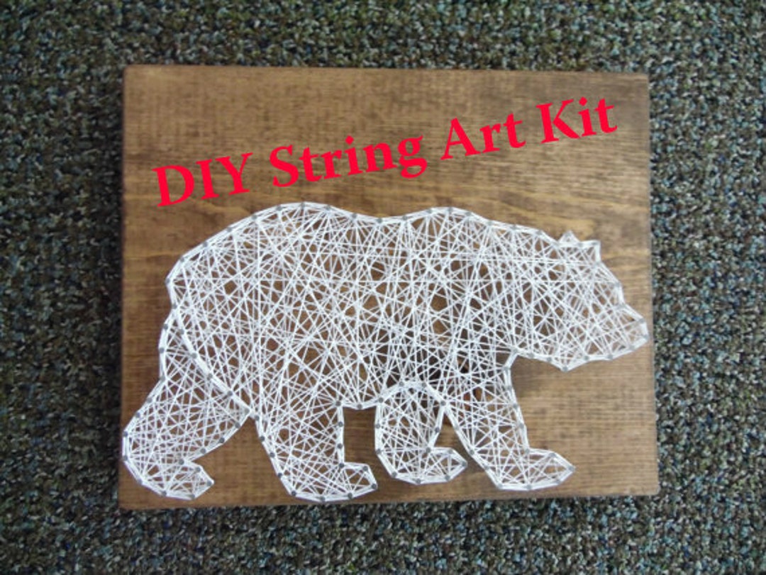 DIY Bear String Art Kit, DIY String Art Kit, String Art Kit, Bear String Art Kit, String Art Kit ...