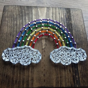 Rainbow String Art, String Art Kit, Diy Rainbow String Art, Diy String ...
