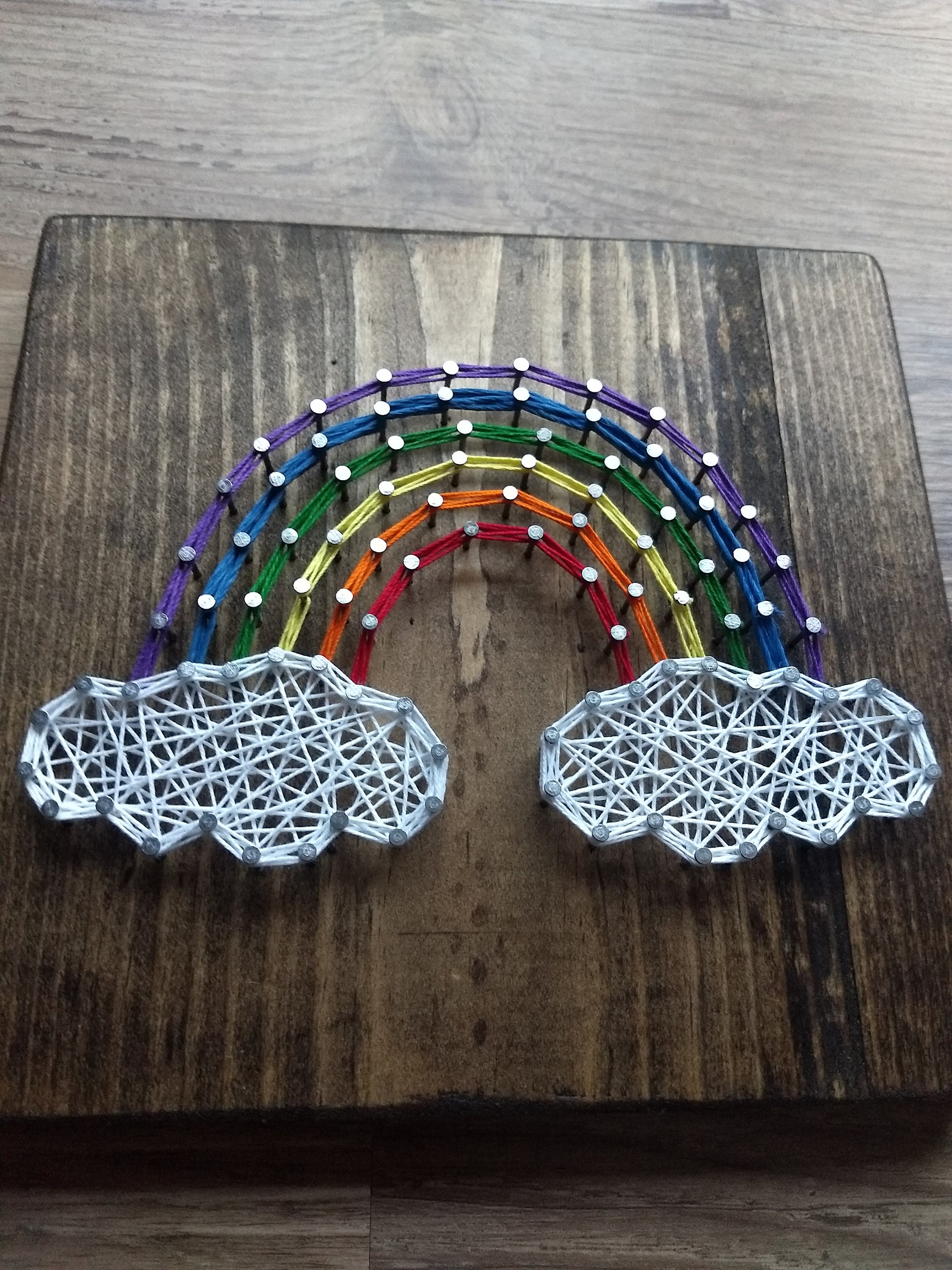 Rainbow String Art String Art Kit Diy Rainbow String Art | Etsy