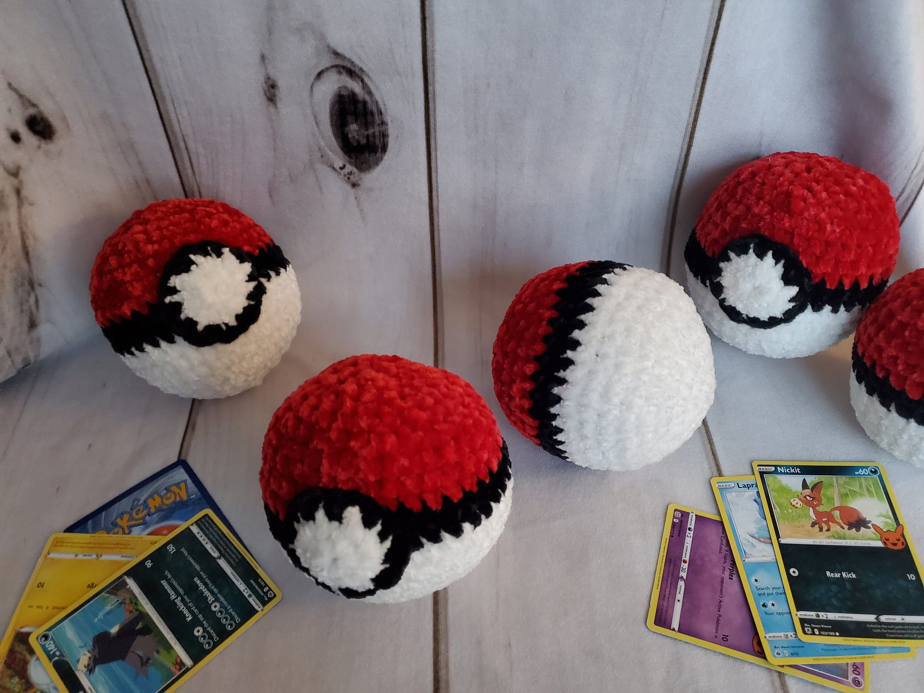 Poké Ball Pokemon Plush Plush Pokemon Ball Yarn Pokemon - Etsy
