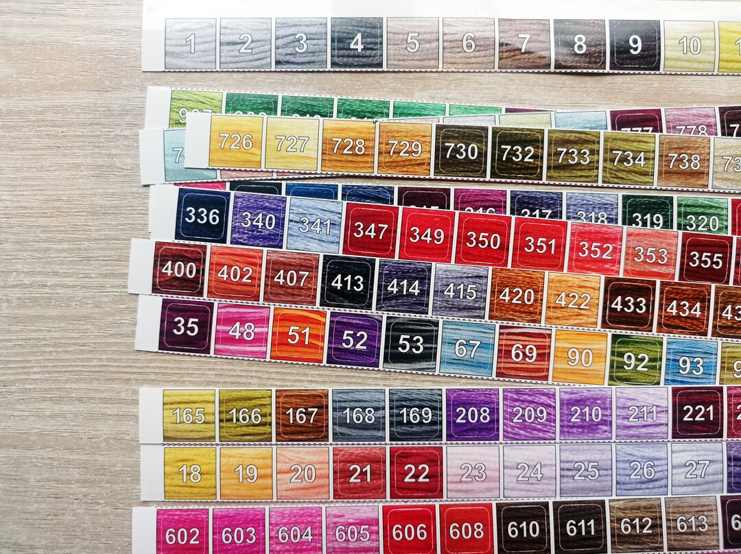 Color Stickers (510 Numbers) for DMC Floss Threads, Size 10x10 Mm - Etsy