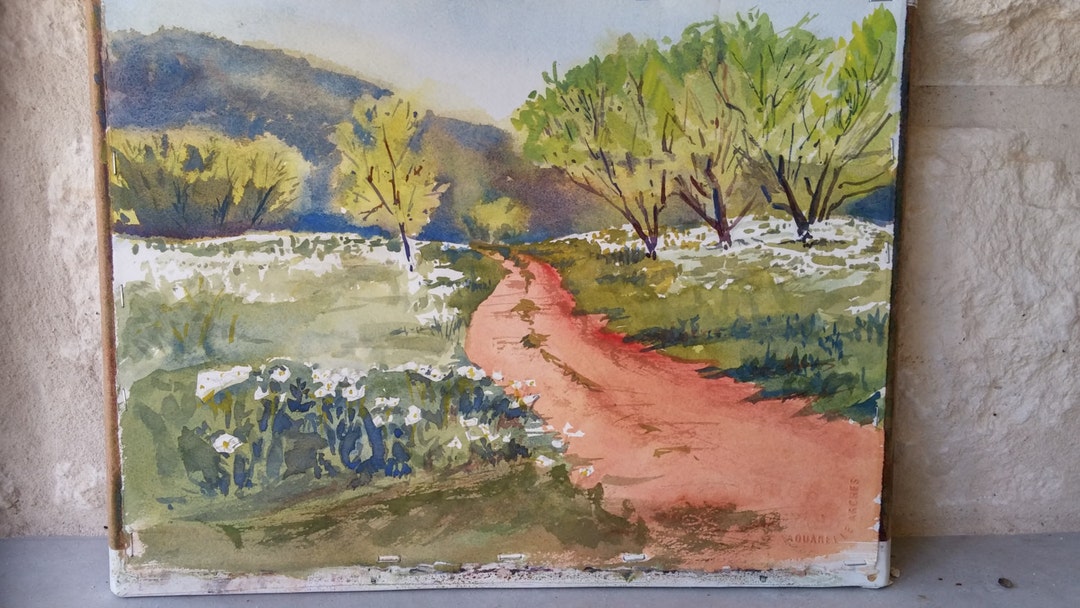 Texas Hill Country, Watercolor Painting - Etsy