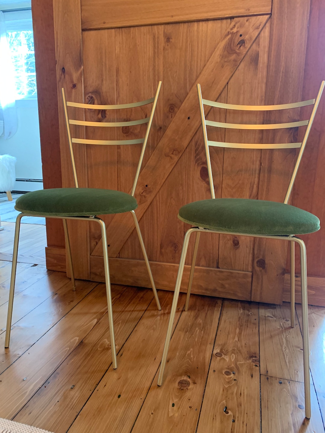 Metal Frame Transitional Style Restored Vintage Chairs - Etsy