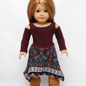 Fits Like American Girl Doll Clothes/ 18 Inch Doll Clothes/ Burgundy ...