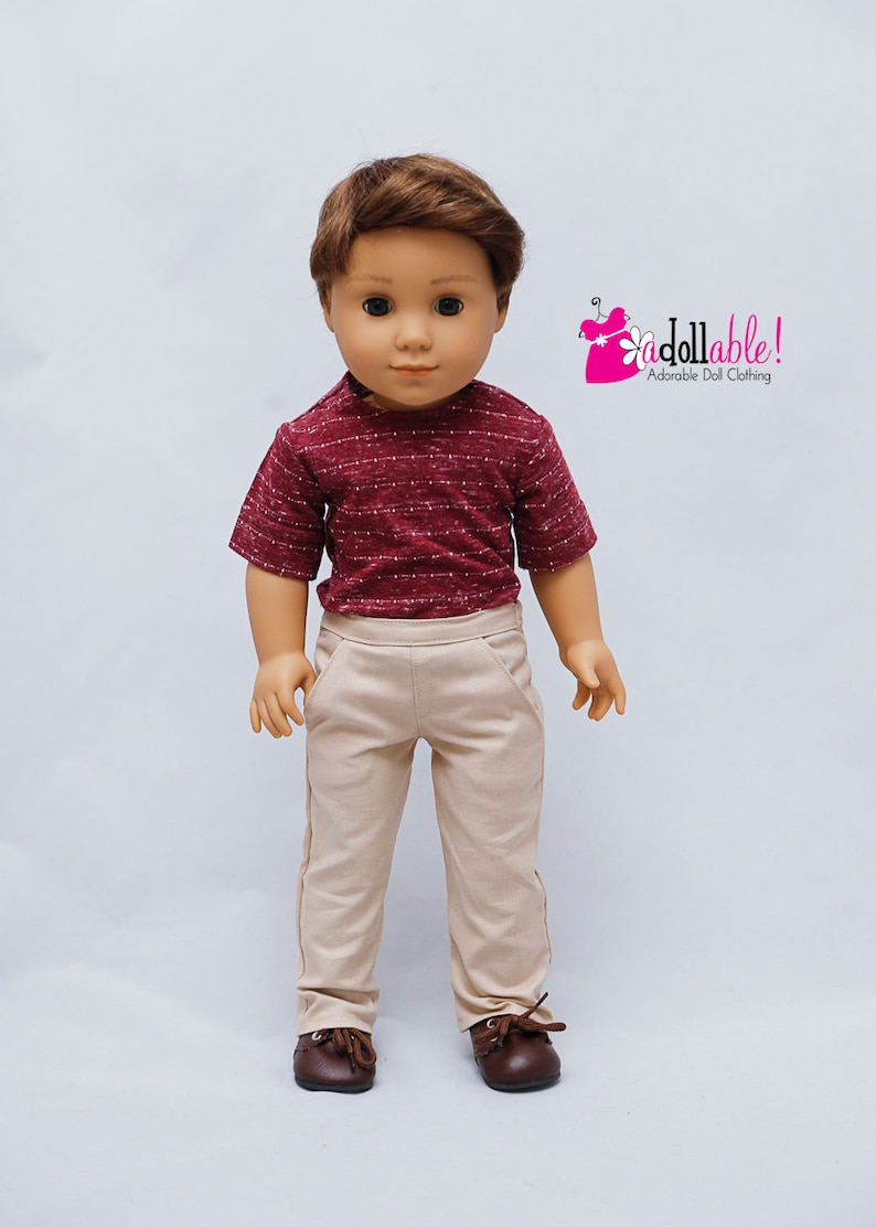 Fits Like American Boy Doll Clothes/ 18 Inch Boy Doll Clothes/ Burgundy ...