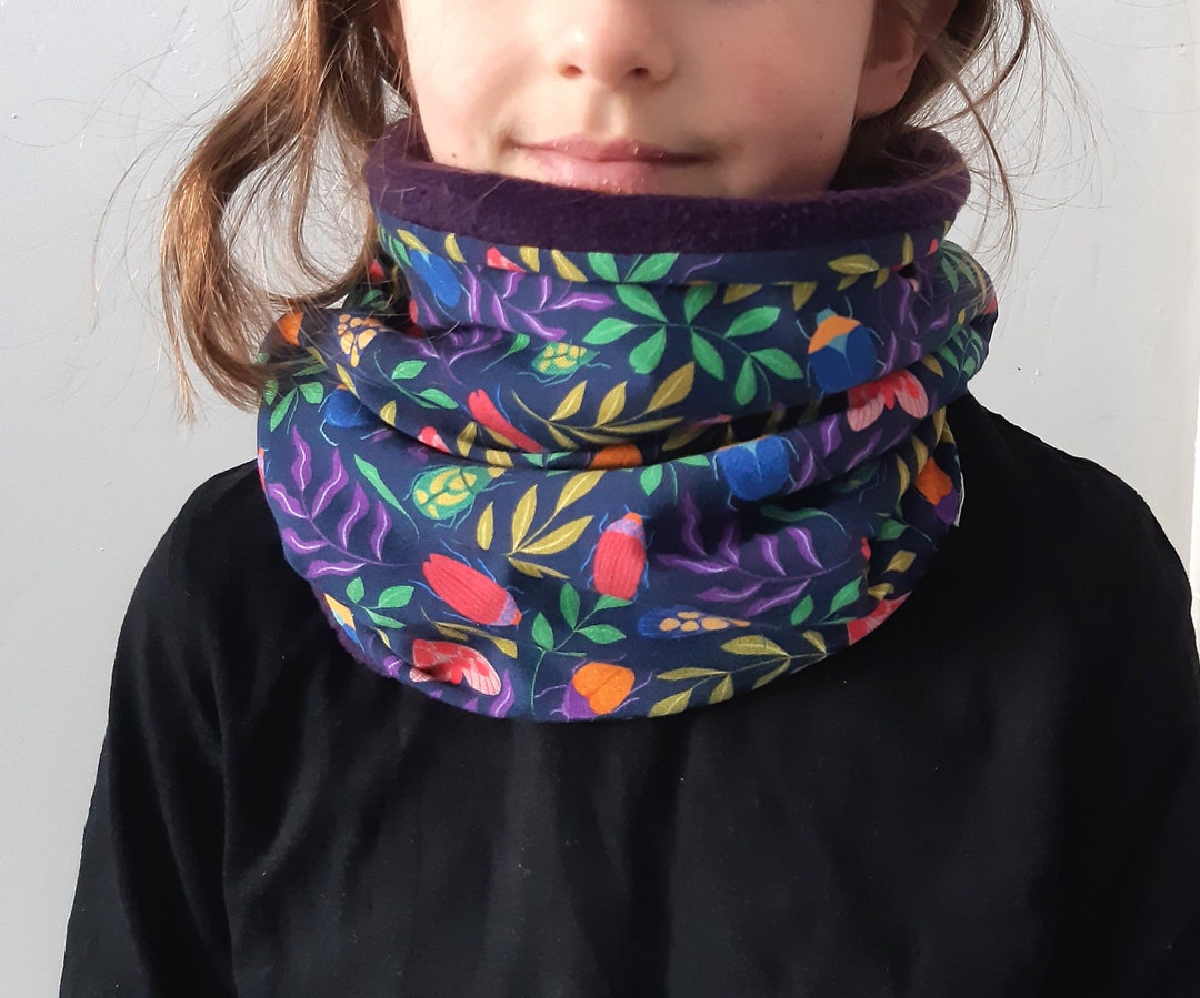 Children's Snood Neck Warmer Organic Jersey Insects Butterflies Girl ...