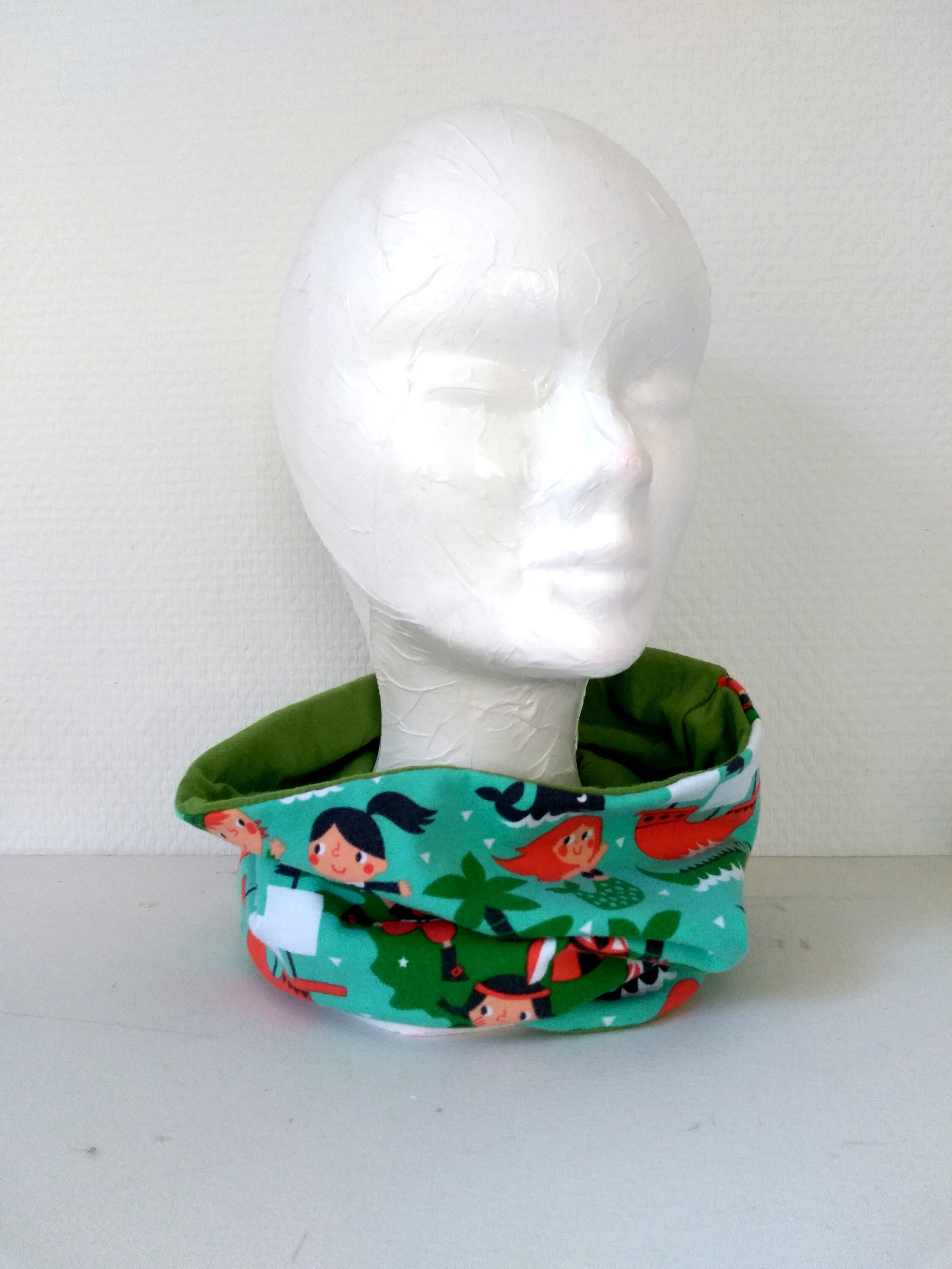 Snood for Kids Blue Green Characters Pirate, Mermaid, Indiens - Etsy