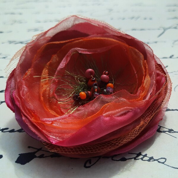 Fabric Flower Pin - Etsy