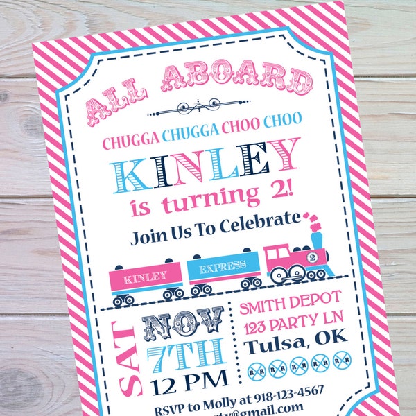 Pink Train Party - Etsy