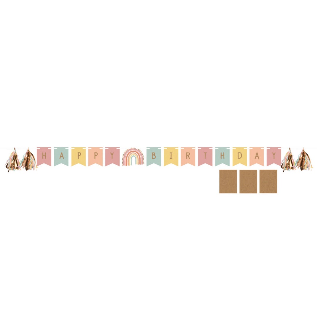 DIY Boho Rainbow Pennant Banner Kit Boho Baby Shower Boho Wild ONE ...