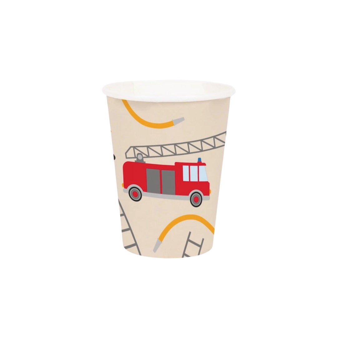 Firefighter Paper Cups 8ct | Firefighter Birthday Party | Fireman Party ...