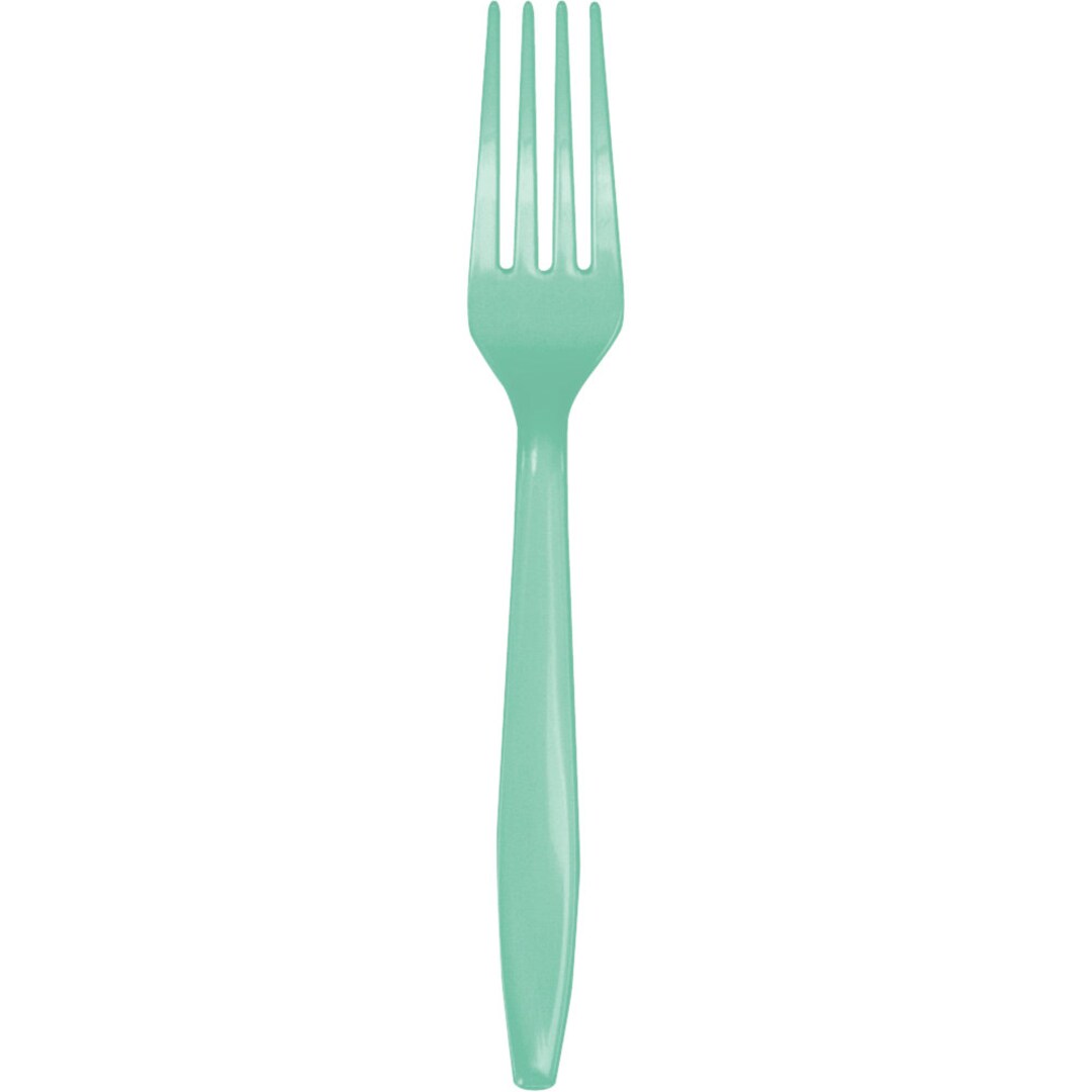 Mint Green Plastic Forks Service for 24 | Plastic Silverware | Party ...