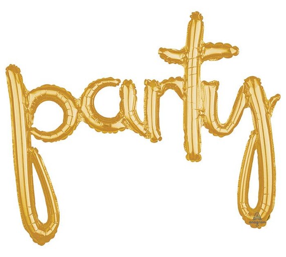 Gold Party Cursive Letter Balloon 39"x31" | Gold Party Decor | Wedding ...