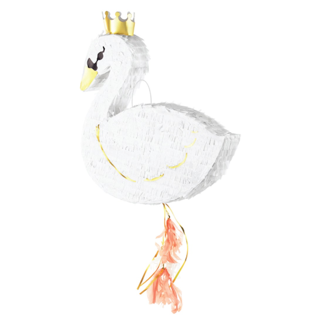 Swan Princess Pull-string Piñata With Gold Crown– Party Decoration for ...