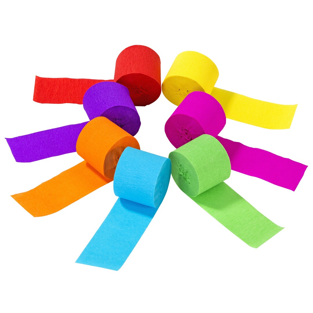 Bright Rainbow Party Streamers 7ct | Bright Colored Streamers ...