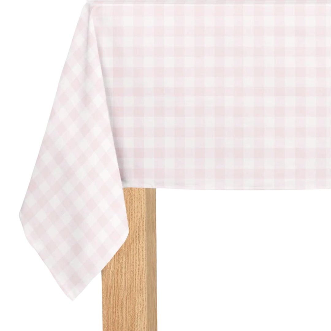 Light Pink Gingham Paper Table Cover | Pink Gingham Tablecloth ...