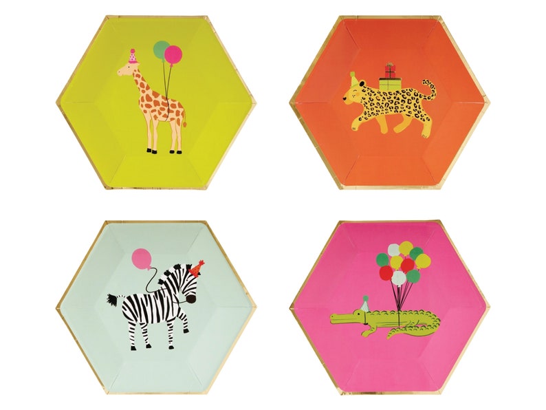 Party Animals Lunch Plates (8ct) – Safari Jungle Birthday Theme - Etsy