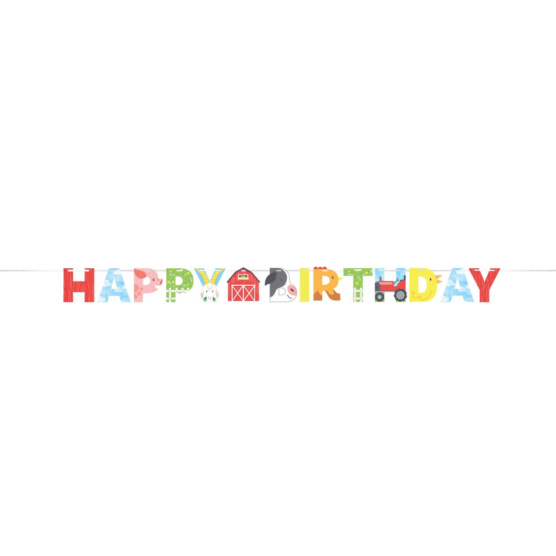 Farm Animals Happy Birthday Banner 8ft - Barnyard Birthday or Baby ...