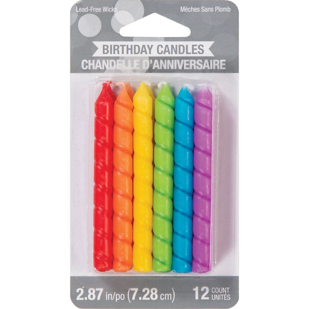 Multicolor Spiral Birthday Candles 12ct Birthday Party Cake - Etsy