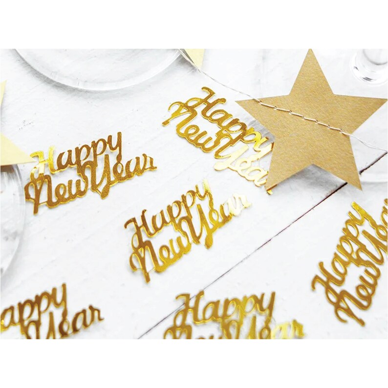 Gold ‘happy New Year’ Confetti – NYE Table Scatter or Party Decoration ...